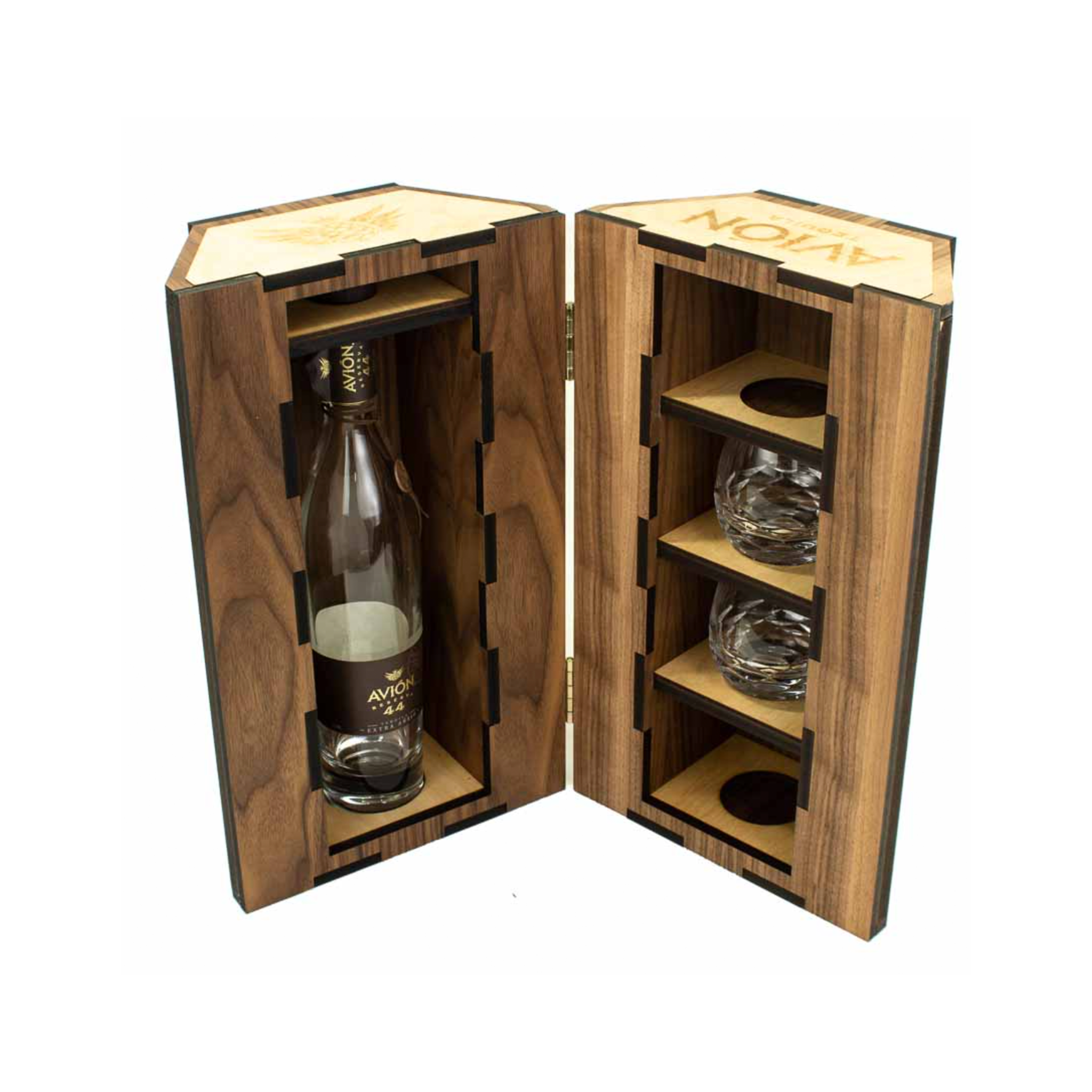 Tequila Bottle and Glass Bar Back Box Display – Woodchuck Products