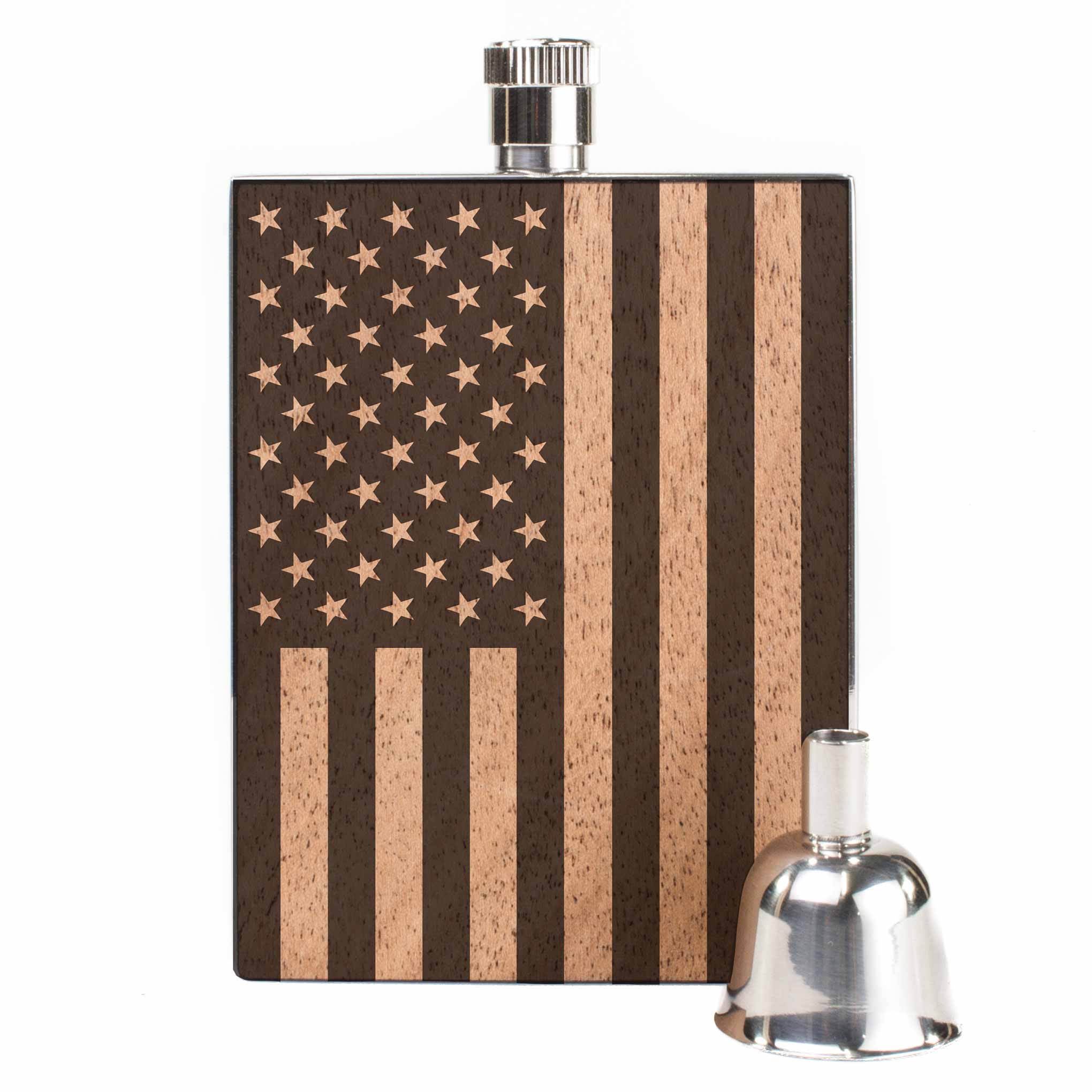 3oz Wood Flask - American Flag Edition – Woodchuck Products